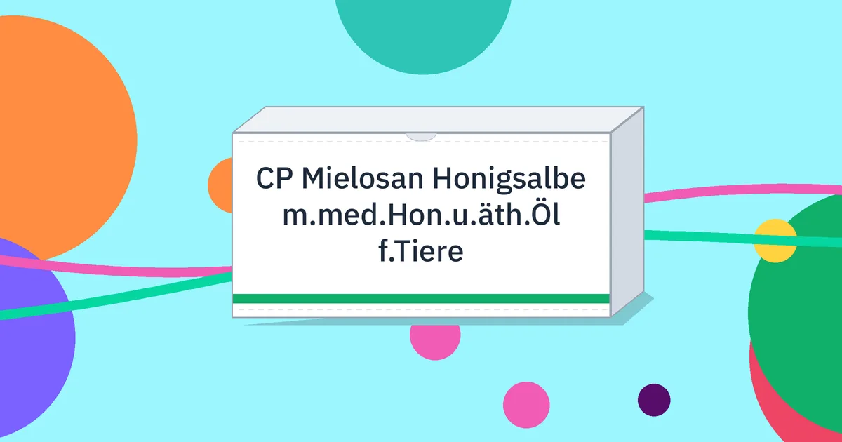 Symbolbild: Packung mit der Aufschrift CP Mielosan Honigsalbe m.med.Hon.u.äth.Öl f.Tiere (PZN 19525231) – Verfügbarkeit und Bezug in Apotheken in Frankfurt am Main