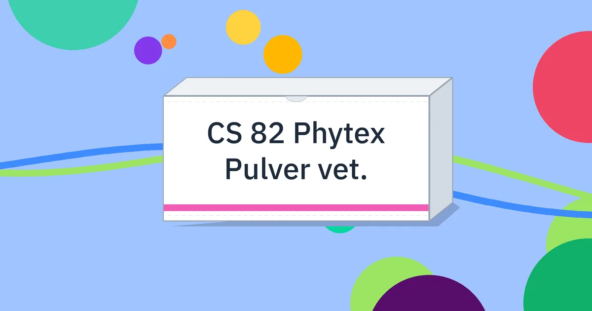 Symbolbild: Packung mit der Aufschrift CS 82 Phytex Pulver vet. (PZN 00162524) – Verfügbarkeit und Bezug in Apotheken in Frankfurt am Main