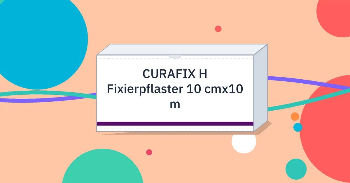 Symbolbild: Packung mit der Aufschrift CURAFIX H Fixierpflaster 10 cmx10 m (PZN 15585348) – Verfügbarkeit und Bezug in Apotheken in Frankfurt am Main
