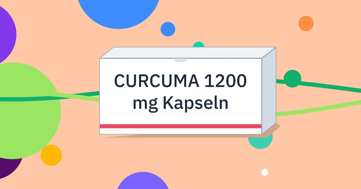 Symbolbild: Packung mit der Aufschrift CURCUMA 1200 mg Kapseln (PZN 19341318) – Verfügbarkeit und Bezug in Apotheken in Frankfurt am Main