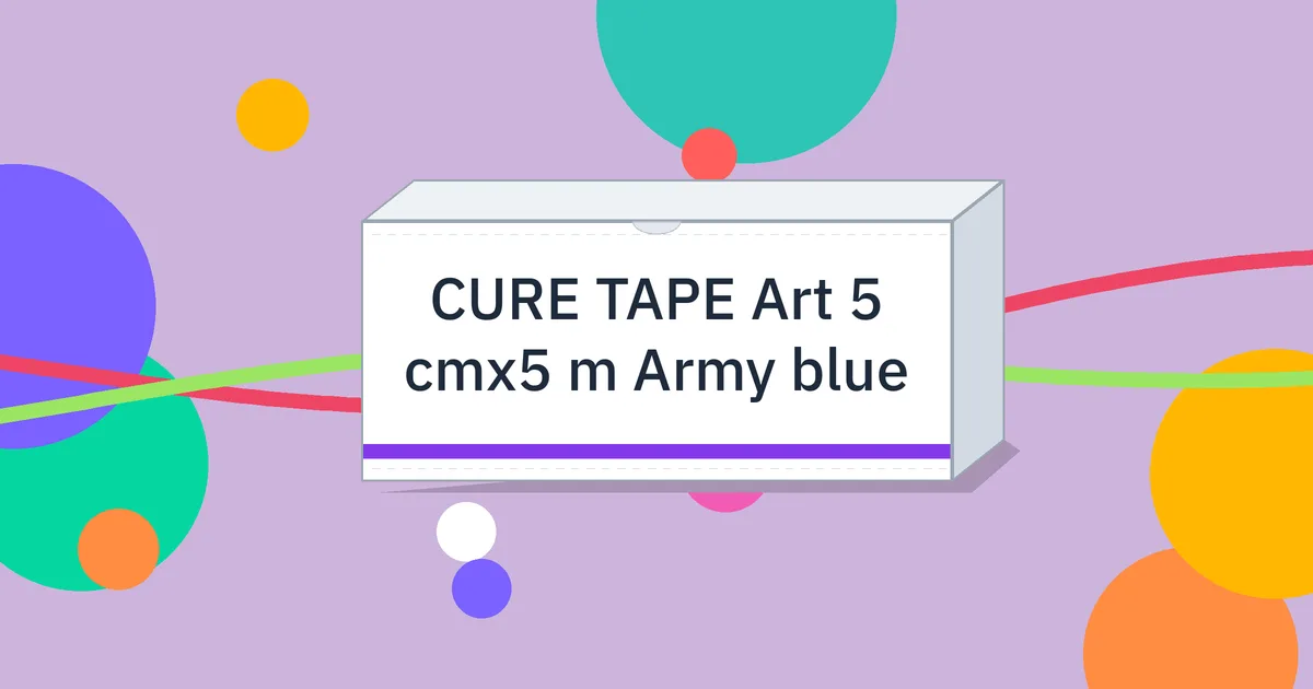 Symbolbild: Packung mit der Aufschrift CURE TAPE Art 5 cmx5 m Army blue (PZN 13625463) – Verfügbarkeit und Bezug in Apotheken in Frankfurt am Main