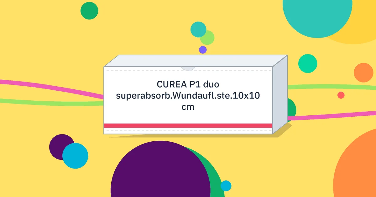 Symbolbild: Packung mit der Aufschrift CUREA P1 duo superabsorb.Wundaufl.ste.10x10 cm (PZN 10402461) – Verfügbarkeit und Bezug in Apotheken in Frankfurt am Main