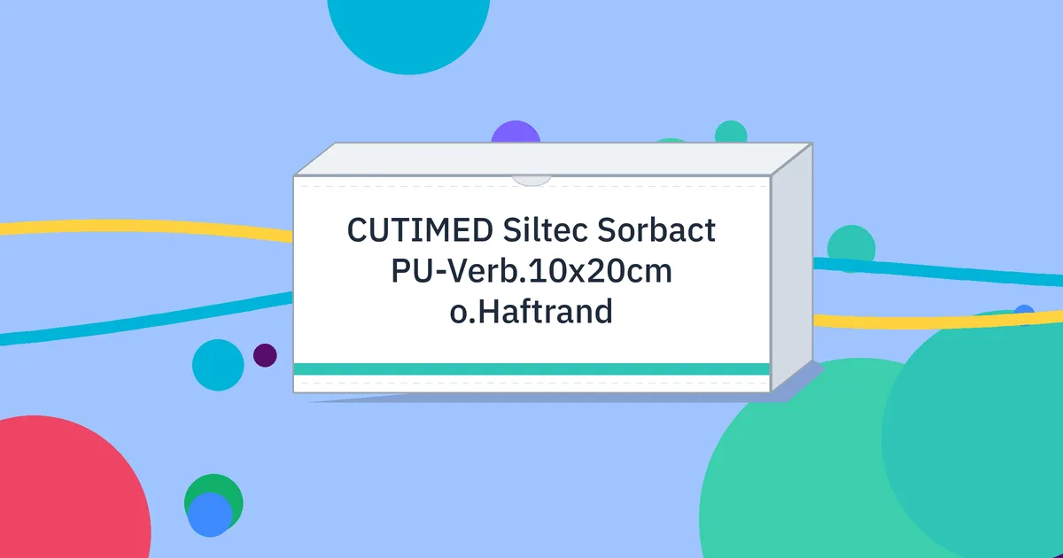Symbolbild: Packung mit der Aufschrift CUTIMED Siltec Sorbact PU-Verb.10x20cm o.Haftrand (PZN 20344411) – Verfügbarkeit und Bezug in Apotheken in Frankfurt am Main