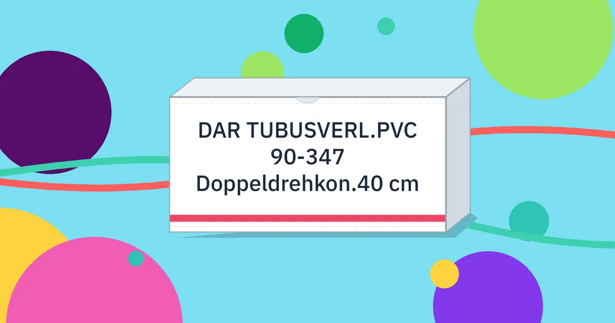 Symbolbild: Packung mit der Aufschrift DAR TUBUSVERL.PVC 90-347 Doppeldrehkon.40 cm (PZN 06337309) – Verfügbarkeit und Bezug in Apotheken in Frankfurt am Main