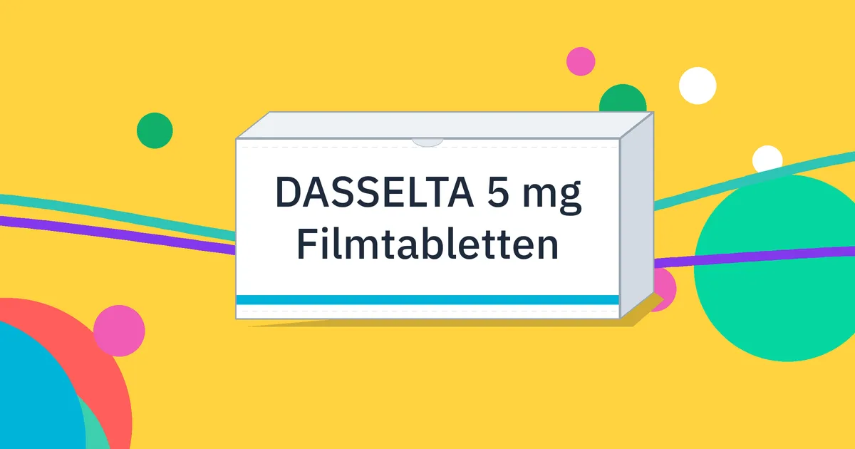 Symbolbild: Packung mit der Aufschrift DASSELTA 5 mg Filmtabletten (PZN 17881855) – Verfügbarkeit und Bezug in Apotheken in Frankfurt am Main