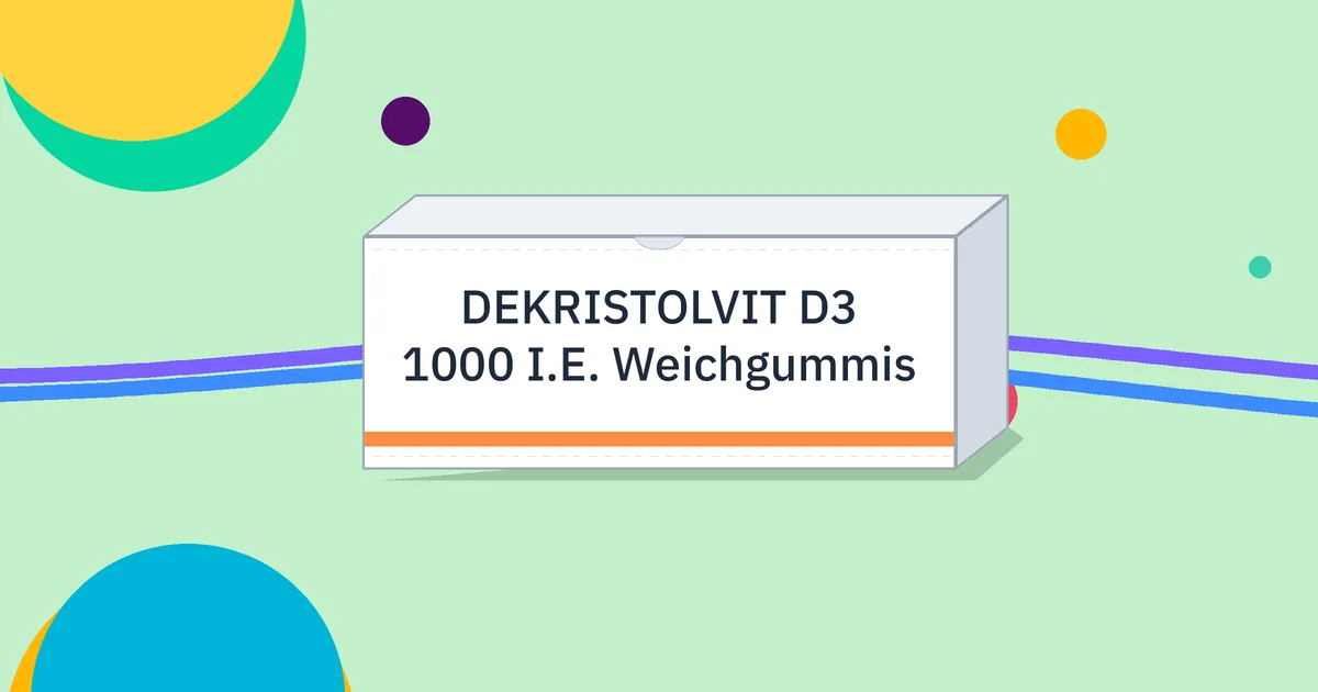 Symbolbild: Packung mit der Aufschrift DEKRISTOLVIT D3 1000 I.E. Weichgummis (PZN 18812690) – Verfügbarkeit und Bezug in Apotheken in Frankfurt am Main