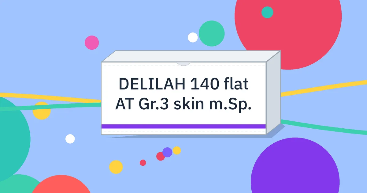 Symbolbild: Packung mit der Aufschrift DELILAH 140 flat AT Gr.3 skin m.Sp. (PZN 14247678) – Verfügbarkeit und Bezug in Apotheken in Frankfurt am Main