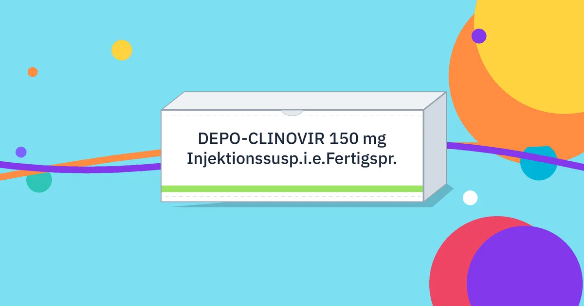 Symbolbild: Packung mit der Aufschrift DEPO-CLINOVIR 150 mg Injektionssusp.i.e.Fertigspr. (PZN 02068597) – Verfügbarkeit und Bezug in Apotheken in Frankfurt am Main