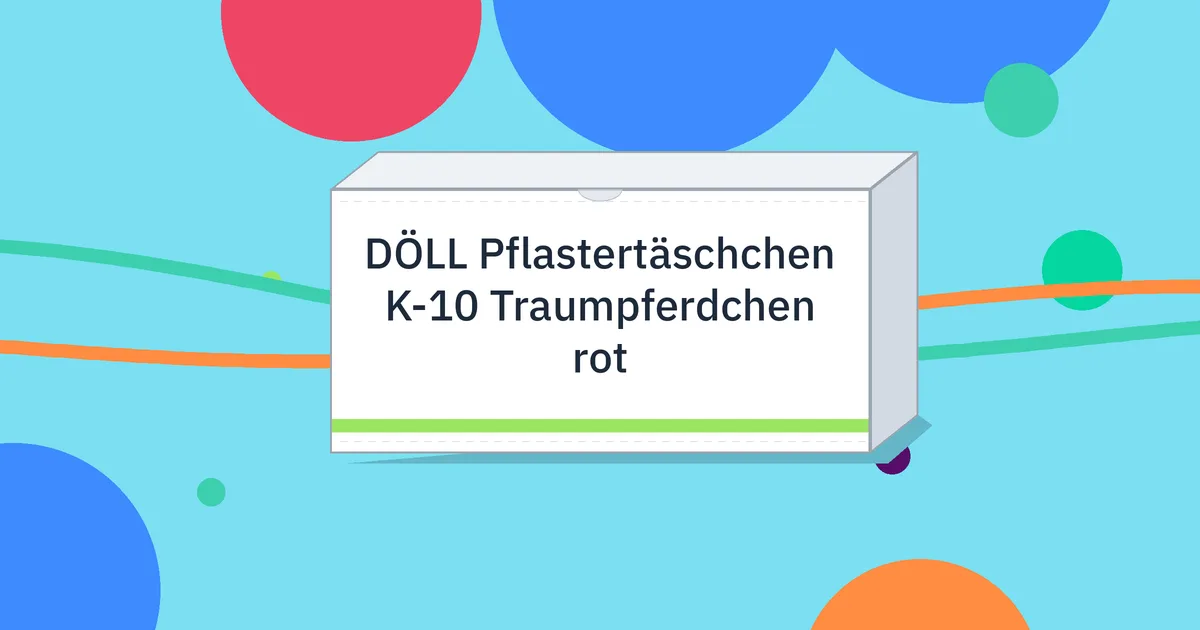 Symbolbild: Packung mit der Aufschrift DÖLL Pflastertäschchen K-10 Traumpferdchen rot (PZN 19495719) – Verfügbarkeit und Bezug in Apotheken in Frankfurt am Main