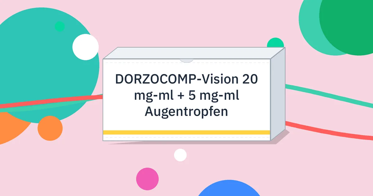 Symbolbild: Packung mit der Aufschrift DORZOCOMP-Vision 20 mg-ml + 5 mg-ml Augentropfen (PZN 09297237) – Verfügbarkeit und Bezug in Apotheken in Frankfurt am Main
