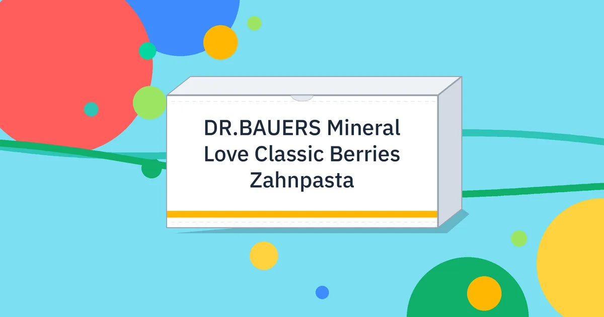 Symbolbild: Packung mit der Aufschrift DR.BAUERS Mineral Love Classic Berries Zahnpasta (PZN 19762617) – Verfügbarkeit und Bezug in Apotheken in Frankfurt am Main