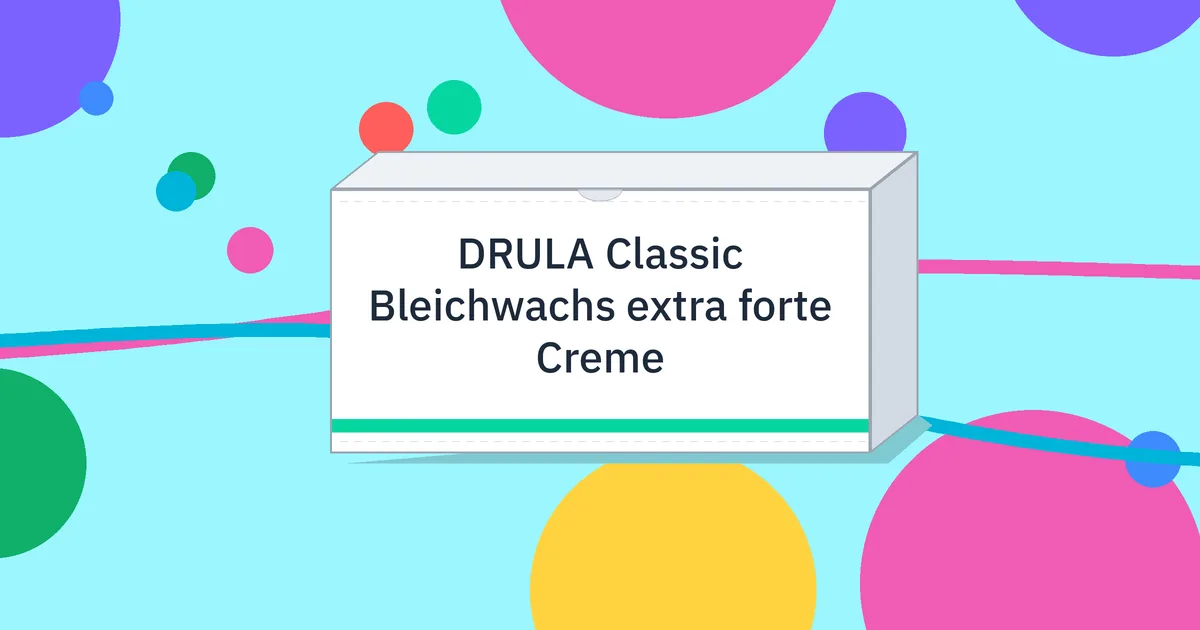 Symbolbild: Packung mit der Aufschrift DRULA Classic Bleichwachs extra forte Creme (PZN 13418451) – Verfügbarkeit und Bezug in Apotheken in Frankfurt am Main