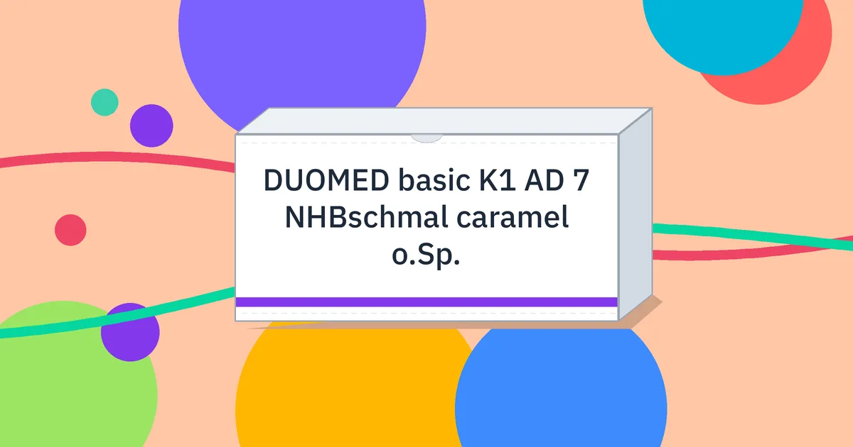 Symbolbild: Packung mit der Aufschrift DUOMED basic K1 AD 7 NHBschmal caramel o.Sp. (PZN 20903595) – Verfügbarkeit und Bezug in Apotheken in Frankfurt am Main