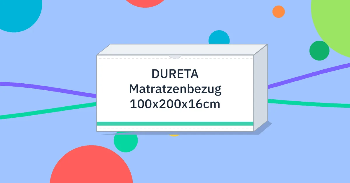 Symbolbild: Packung mit der Aufschrift DURETA Matratzenbezug 100x200x16cm (PZN 01855413) – Verfügbarkeit und Bezug in Apotheken in Frankfurt am Main