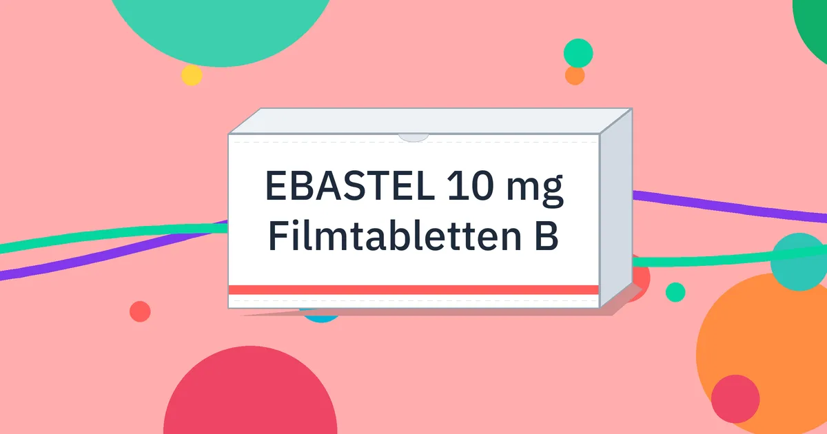 Symbolbild: Packung mit der Aufschrift EBASTEL 10 mg Filmtabletten B (PZN 09284200) – Verfügbarkeit und Bezug in Apotheken in Frankfurt am Main