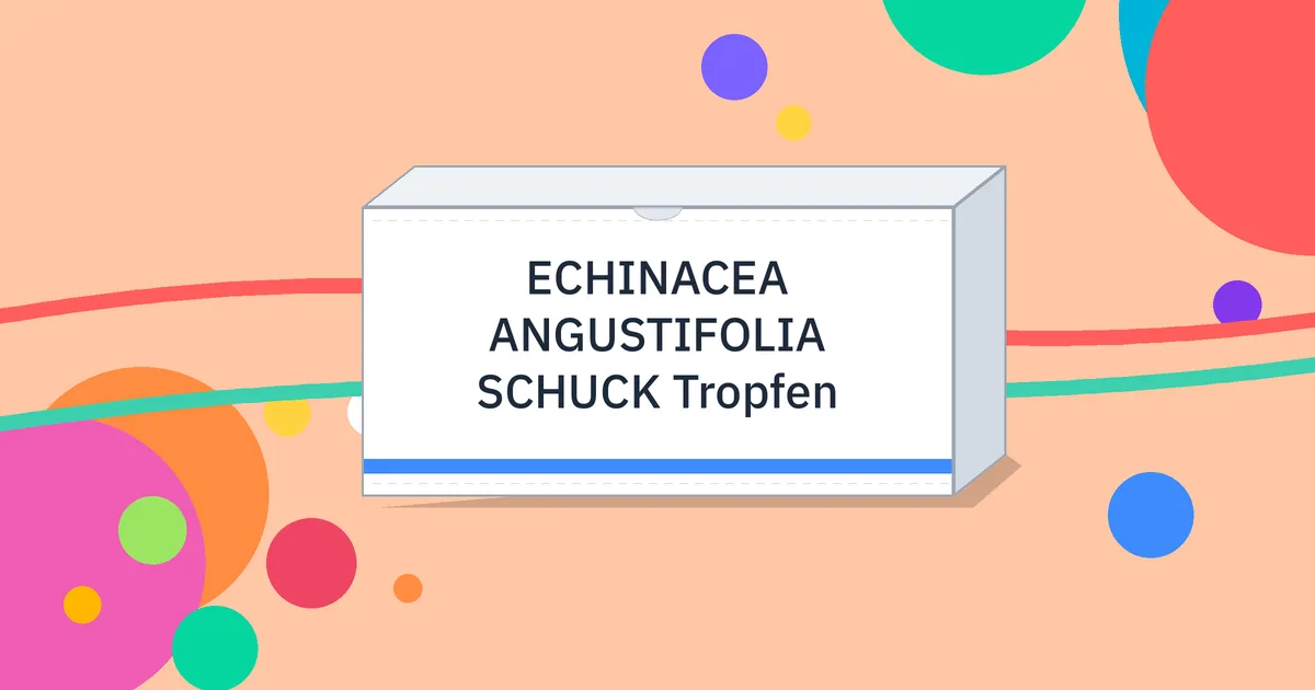 Symbolbild: Packung mit der Aufschrift ECHINACEA ANGUSTIFOLIA SCHUCK Tropfen (PZN 03758045) – Verfügbarkeit und Bezug in Apotheken in Frankfurt am Main