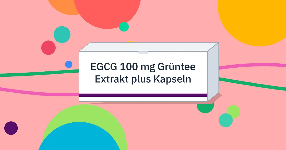 Symbolbild: Packung mit der Aufschrift EGCG 100 mg Grüntee Extrakt plus Kapseln (PZN 07590200) – Verfügbarkeit und Bezug in Apotheken in Frankfurt am Main