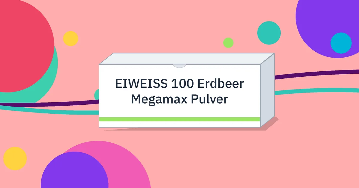 Symbolbild: Packung mit der Aufschrift EIWEISS 100 Erdbeer Megamax Pulver (PZN 07378233) – Verfügbarkeit und Bezug in Apotheken in Frankfurt am Main