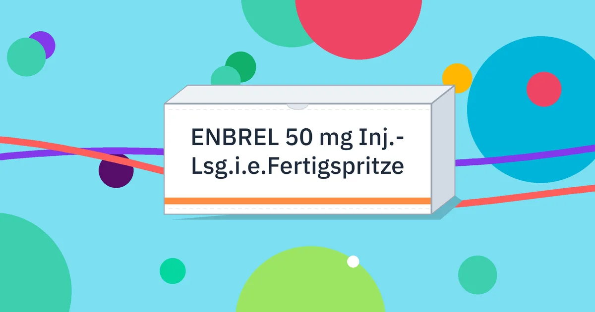Symbolbild: Packung mit der Aufschrift ENBREL 50 mg Inj.-Lsg.i.e.Fertigspritze (PZN 13246530) – Verfügbarkeit und Bezug in Apotheken in Frankfurt am Main