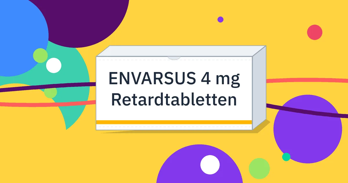 Symbolbild: Packung mit der Aufschrift ENVARSUS 4 mg Retardtabletten (PZN 19253028) – Verfügbarkeit und Bezug in Apotheken in Frankfurt am Main