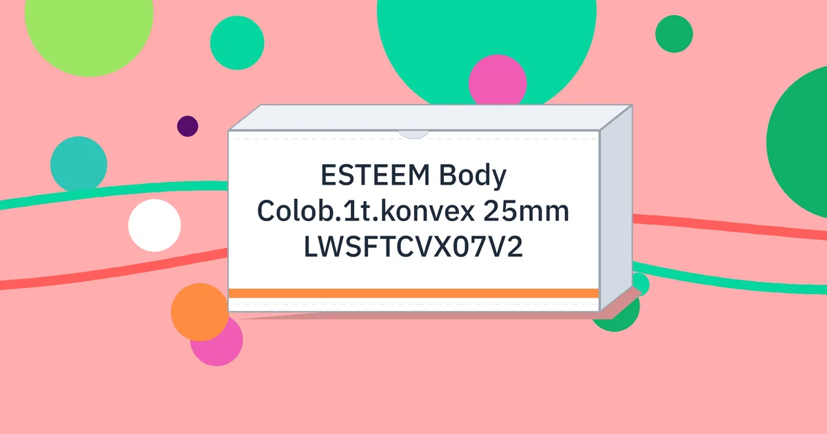 Symbolbild: Packung mit der Aufschrift ESTEEM Body Colob.1t.konvex 25mm LWSFTCVX07V2 (PZN 18838212) – Verfügbarkeit und Bezug in Apotheken in Frankfurt am Main