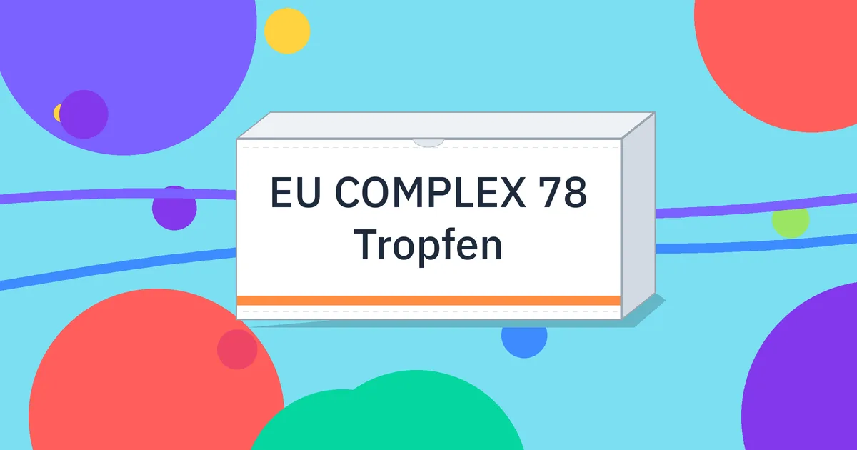 Symbolbild: Packung mit der Aufschrift EU COMPLEX 78 Tropfen (PZN 18351355) – Verfügbarkeit und Bezug in Apotheken in Frankfurt am Main