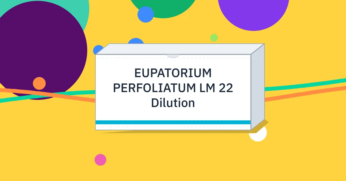 Symbolbild: Packung mit der Aufschrift EUPATORIUM PERFOLIATUM LM 22 Dilution (PZN 12846311) – Verfügbarkeit und Bezug in Apotheken in Frankfurt am Main