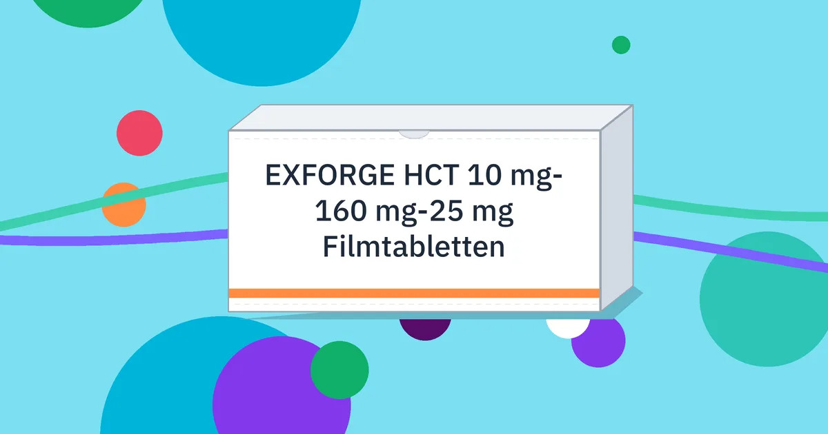 Symbolbild: Packung mit der Aufschrift EXFORGE HCT 10 mg-160 mg-25 mg Filmtabletten (PZN 10628923) – Verfügbarkeit und Bezug in Apotheken in Frankfurt am Main