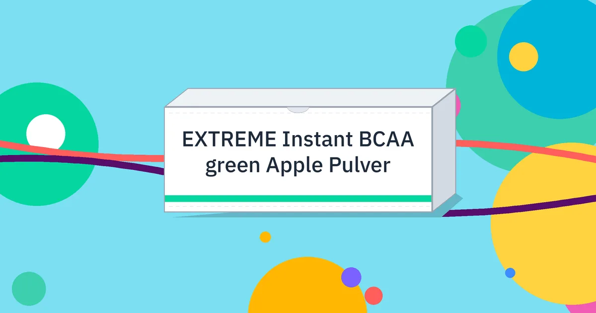 Symbolbild: Packung mit der Aufschrift EXTREME Instant BCAA green Apple Pulver (PZN 13354047) – Verfügbarkeit und Bezug in Apotheken in Frankfurt am Main