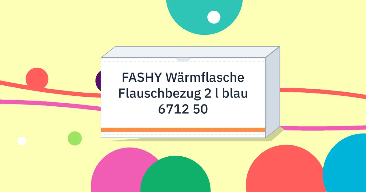 Symbolbild: Packung mit der Aufschrift FASHY Wärmflasche Flauschbezug 2 l blau 6712 50 (PZN 19137090) – Verfügbarkeit und Bezug in Apotheken in Frankfurt am Main