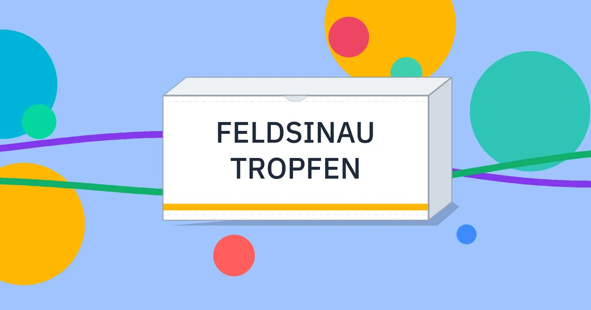 Symbolbild: Packung mit der Aufschrift FELDSINAU TROPFEN (PZN 15230958) – Verfügbarkeit und Bezug in Apotheken in Frankfurt am Main