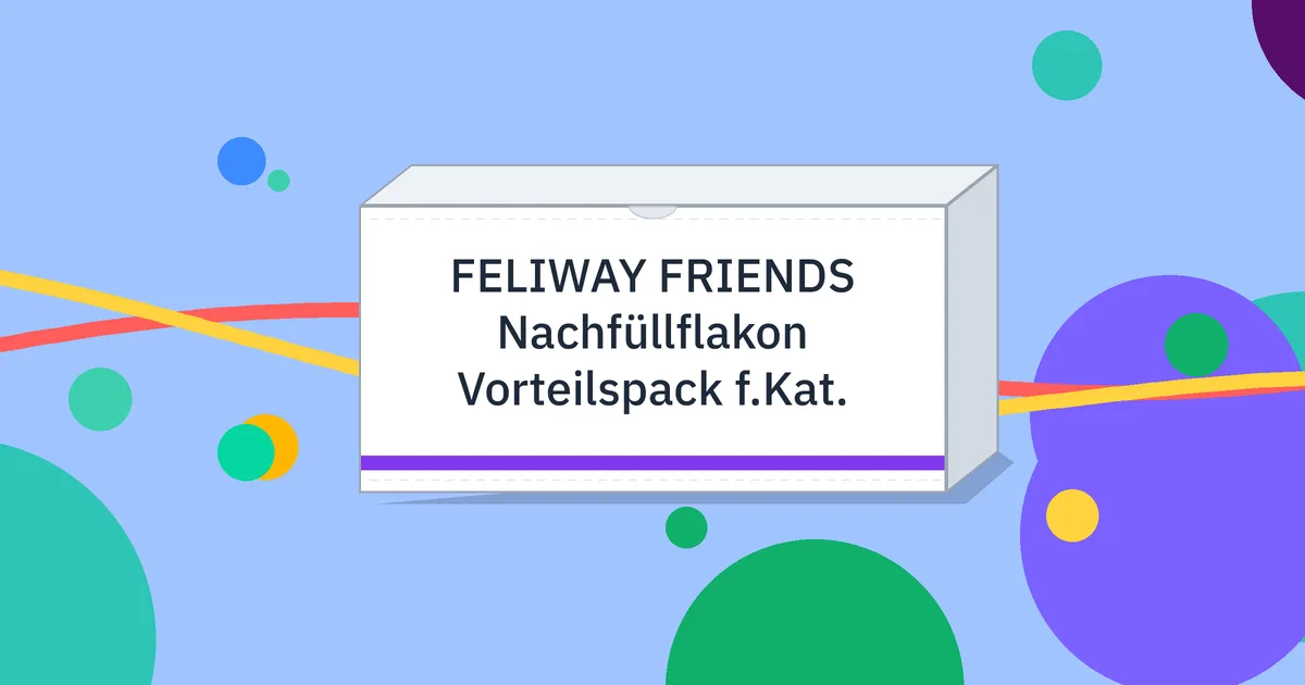 Symbolbild: Packung mit der Aufschrift FELIWAY FRIENDS Nachfüllflakon Vorteilspack f.Kat. (PZN 17364114) – Verfügbarkeit und Bezug in Apotheken in Frankfurt am Main