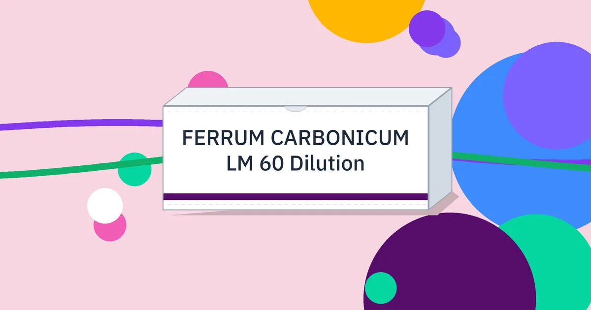 Symbolbild: Packung mit der Aufschrift FERRUM CARBONICUM LM 60 Dilution (PZN 12848221) – Verfügbarkeit und Bezug in Apotheken in Frankfurt am Main