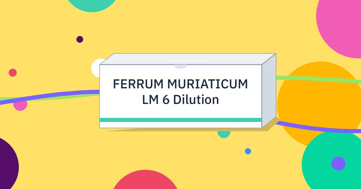 Symbolbild: Packung mit der Aufschrift FERRUM MURIATICUM LM 6 Dilution (PZN 12850666) – Verfügbarkeit und Bezug in Apotheken in Frankfurt am Main
