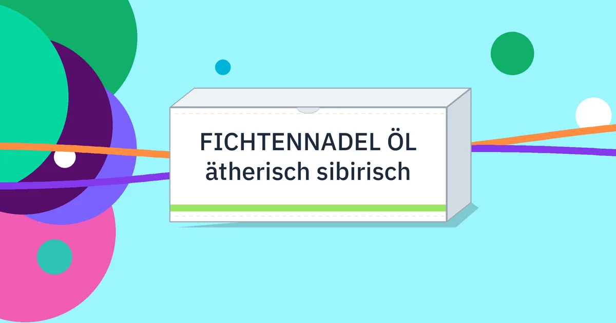Symbolbild: Packung mit der Aufschrift FICHTENNADEL ÖL ätherisch sibirisch (PZN 17157243) – Verfügbarkeit und Bezug in Apotheken in Frankfurt am Main