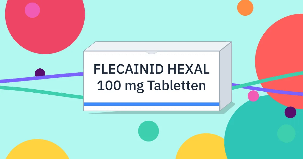 Symbolbild: Packung mit der Aufschrift FLECAINID HEXAL 100 mg Tabletten (PZN 00647078) – Verfügbarkeit und Bezug in Apotheken in Frankfurt am Main