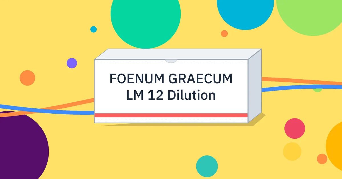 Symbolbild: Packung mit der Aufschrift FOENUM GRAECUM LM 12 Dilution (PZN 13490170) – Verfügbarkeit und Bezug in Apotheken in Frankfurt am Main