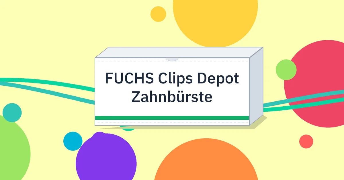 Symbolbild: Packung mit der Aufschrift FUCHS Clips Depot Zahnbürste (PZN 00307632) – Verfügbarkeit und Bezug in Apotheken in Frankfurt am Main