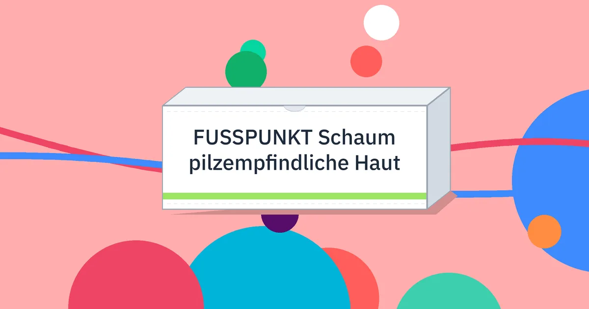 Symbolbild: Packung mit der Aufschrift FUSSPUNKT Schaum pilzempfindliche Haut (PZN 18338142) – Verfügbarkeit und Bezug in Apotheken in Frankfurt am Main