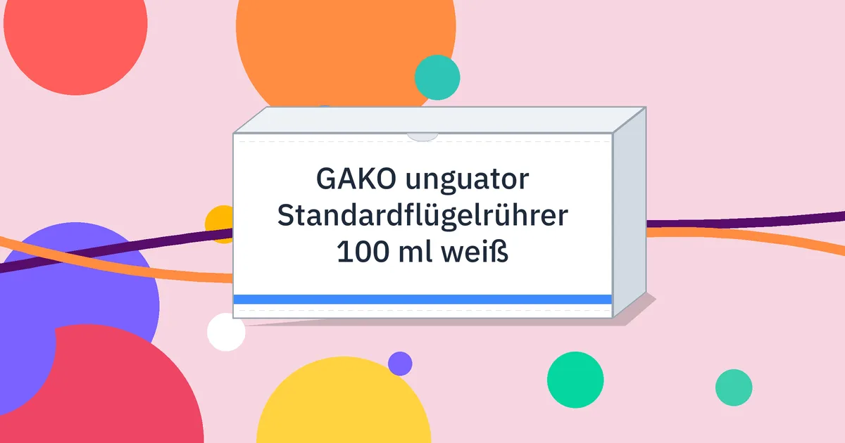 Symbolbild: Packung mit der Aufschrift GAKO unguator Standardflügelrührer 100 ml weiß (PZN 11603730) – Verfügbarkeit und Bezug in Apotheken in Frankfurt am Main