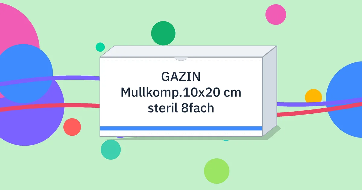 Symbolbild: Packung mit der Aufschrift GAZIN Mullkomp.10x20 cm steril 8fach (PZN 17434412) – Verfügbarkeit und Bezug in Apotheken in Frankfurt am Main