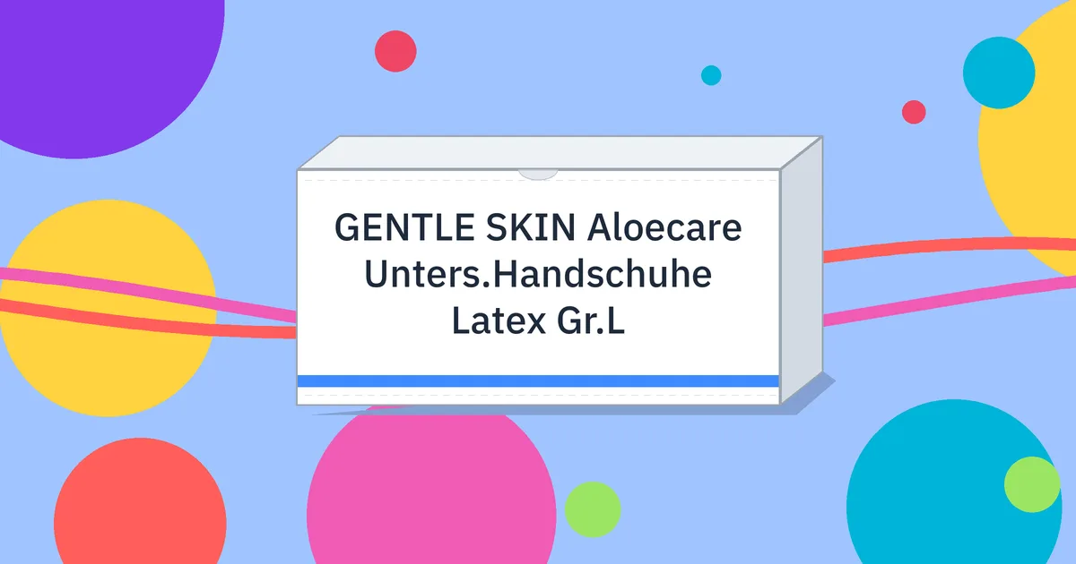 Symbolbild: Packung mit der Aufschrift GENTLE SKIN Aloecare Unters.Handschuhe Latex Gr.L (PZN 02244597) – Verfügbarkeit und Bezug in Apotheken in Frankfurt am Main