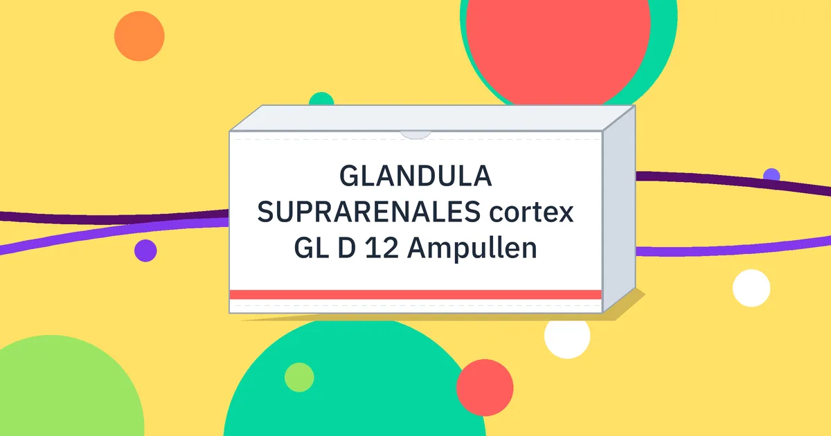 Symbolbild: Packung mit der Aufschrift GLANDULA SUPRARENALES cortex GL D 12 Ampullen (PZN 03357180) – Verfügbarkeit und Bezug in Apotheken in Frankfurt am Main