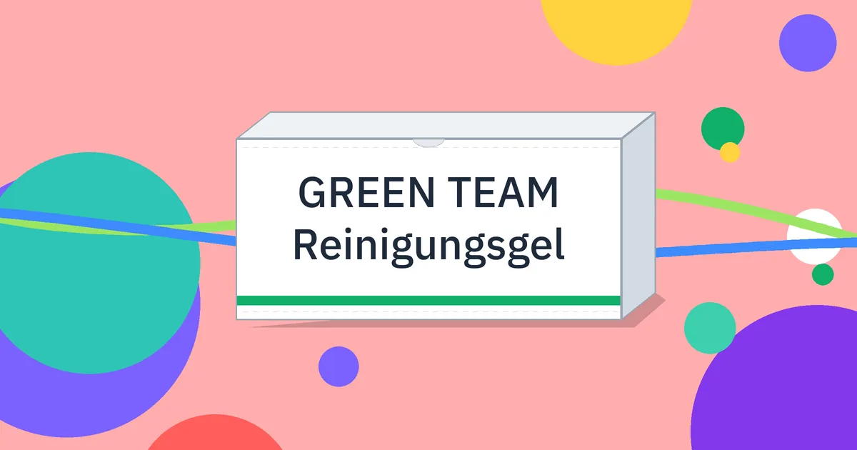 Symbolbild: Packung mit der Aufschrift GREEN TEAM Reinigungsgel (PZN 19251880) – Verfügbarkeit und Bezug in Apotheken in Frankfurt am Main
