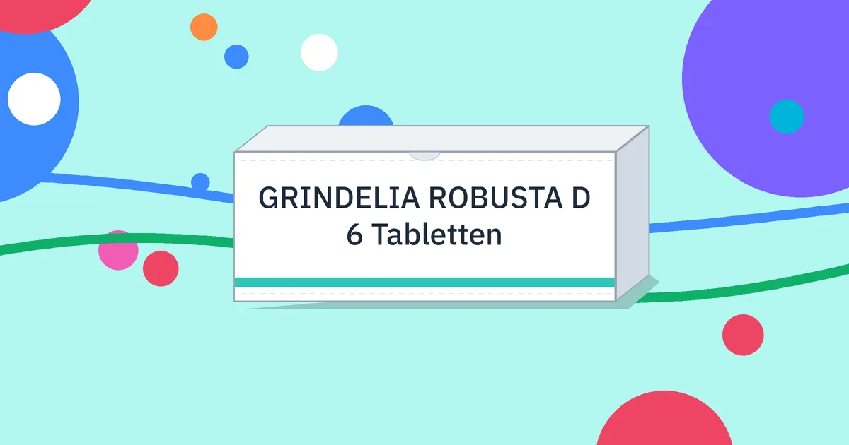 Symbolbild: Packung mit der Aufschrift GRINDELIA ROBUSTA D 6 Tabletten (PZN 07169104) – Verfügbarkeit und Bezug in Apotheken in Frankfurt am Main