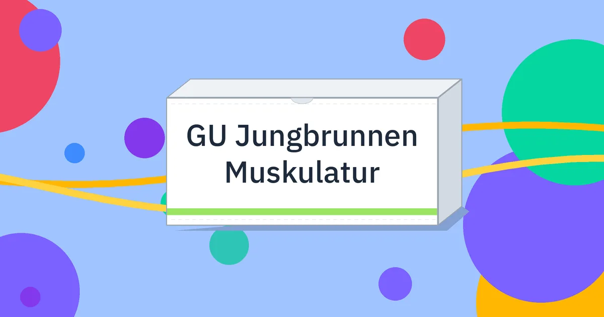 Symbolbild: Packung mit der Aufschrift GU Jungbrunnen Muskulatur (PZN 18266537) – Verfügbarkeit und Bezug in Apotheken in Frankfurt am Main