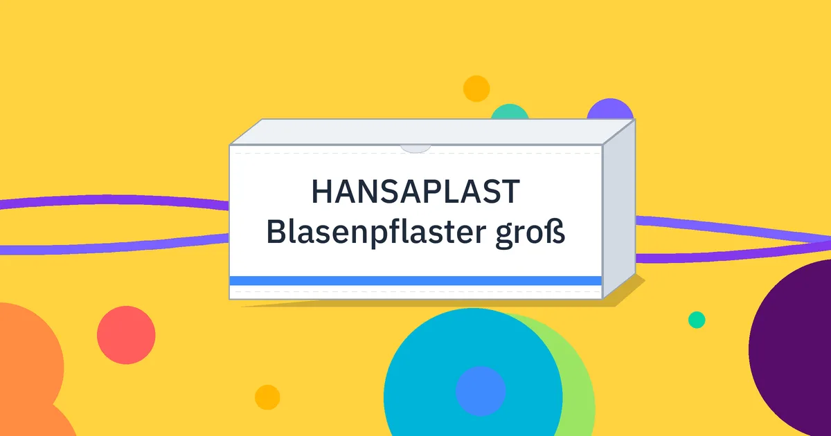 Symbolbild: Packung mit der Aufschrift HANSAPLAST Blasenpflaster groß (PZN 10779421) – Verfügbarkeit und Bezug in Apotheken in Frankfurt am Main
