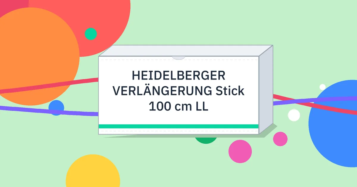 Symbolbild: Packung mit der Aufschrift HEIDELBERGER VERLÄNGERUNG Stick 100 cm LL (PZN 00782184) – Verfügbarkeit und Bezug in Apotheken in Frankfurt am Main