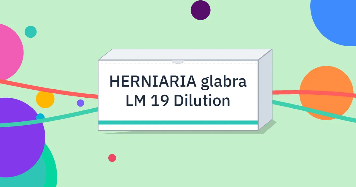 Symbolbild: Packung mit der Aufschrift HERNIARIA glabra LM 19 Dilution (PZN 13553108) – Verfügbarkeit und Bezug in Apotheken in Frankfurt am Main