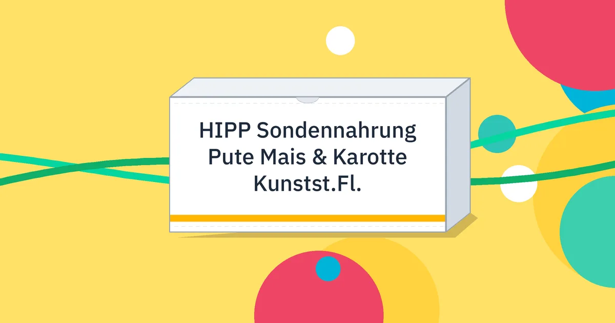 Symbolbild: Packung mit der Aufschrift HIPP Sondennahrung Pute Mais & Karotte Kunstst.Fl. (PZN 12896616) – Verfügbarkeit und Bezug in Apotheken in Frankfurt am Main
